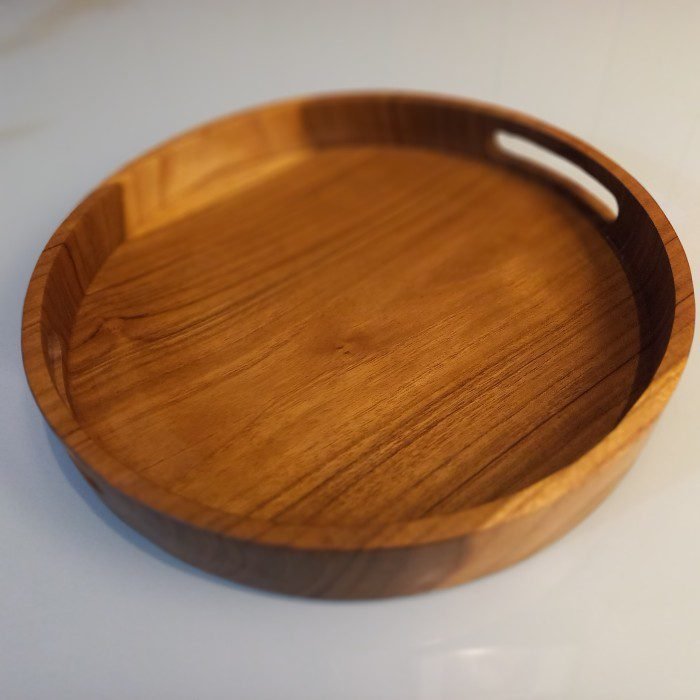 Teak Wood Serving Tray – Teak Wood Tabletop Accent Leolle Gift